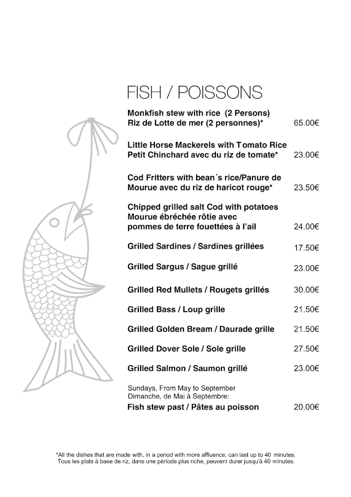 Ponto Final Restaurant Menu | Waterside Dining in Almada, Portugal