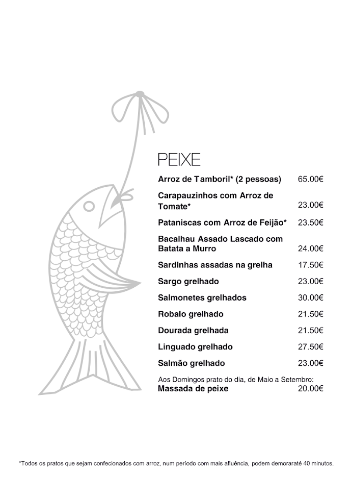 Ponto Final Restaurant Menu | Waterside Dining in Almada, Portugal